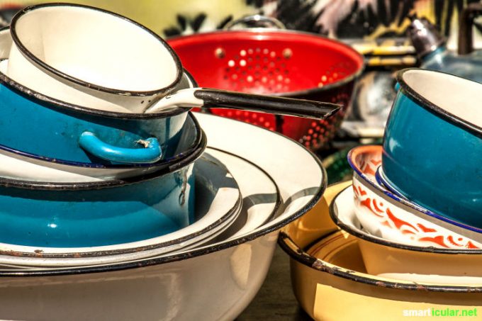 Emaille im Haushalt richtig verwenden, reinigen und pflegen