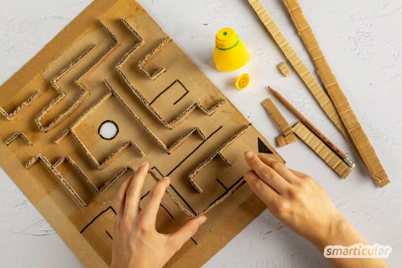 Murmelspiel selber basteln: So wird aus Pappe ein kniffliges Labyrinth ...